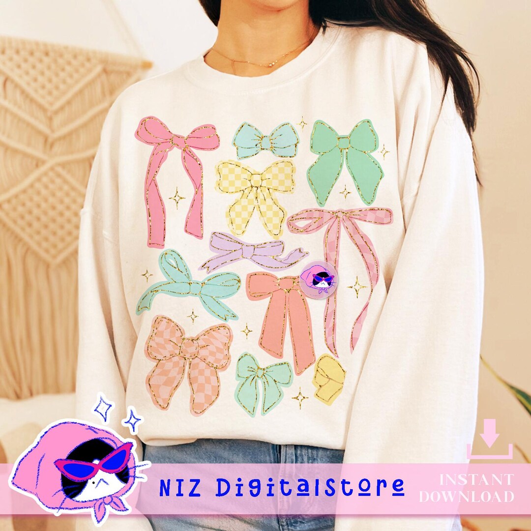 Girly Coqquete Bow Png, Coquette Bow Design,gift for Her, Cute Bow ...