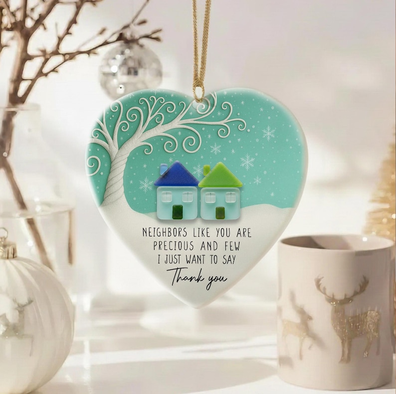 Neighbors Sea Glass Ornament 2025 2D, Thank You Neighbors Ornament Gift ...