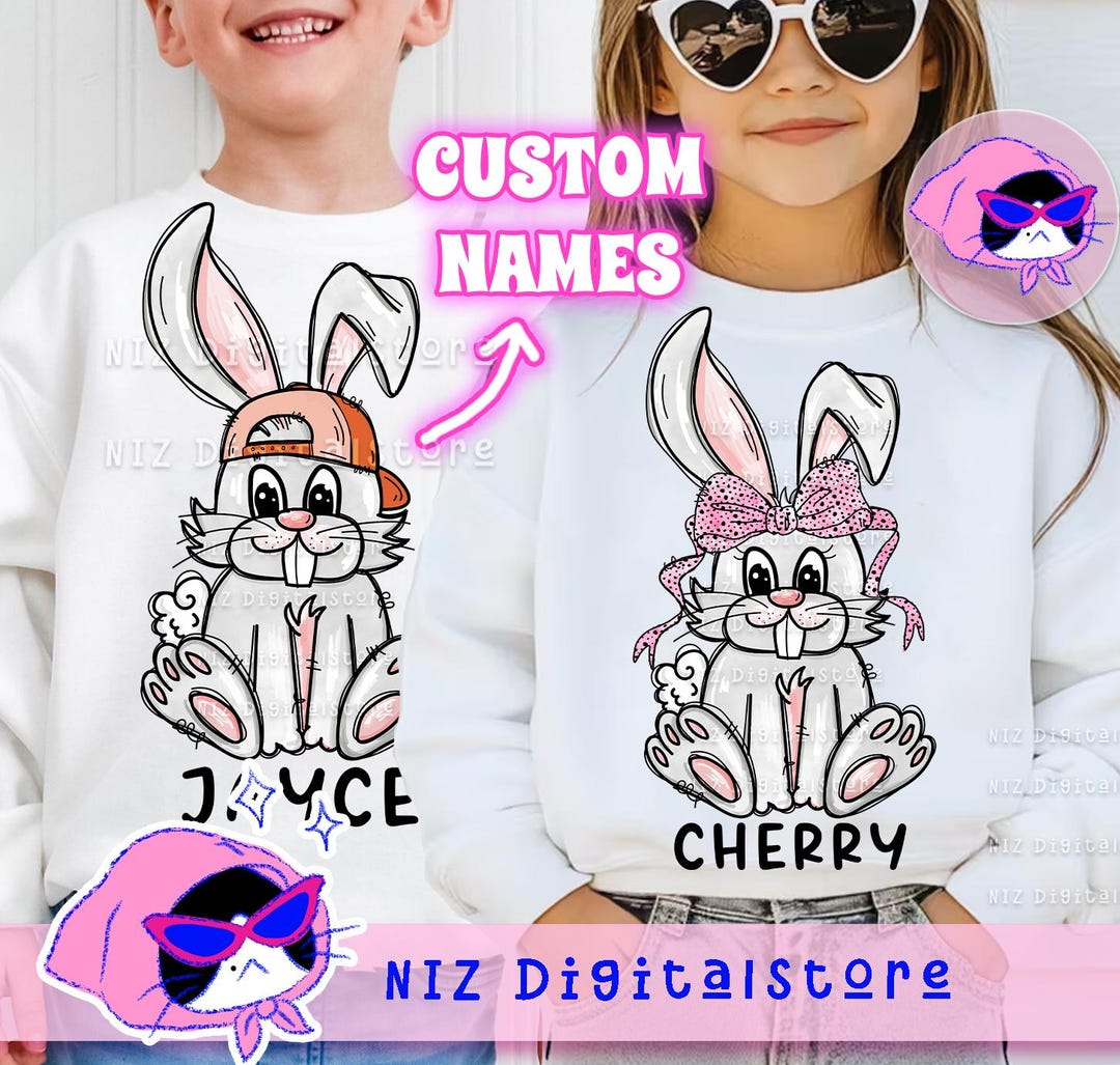 Custom Name Easter Bunny Png, Easter Bunny Rabbit Png, Easter Design ...
