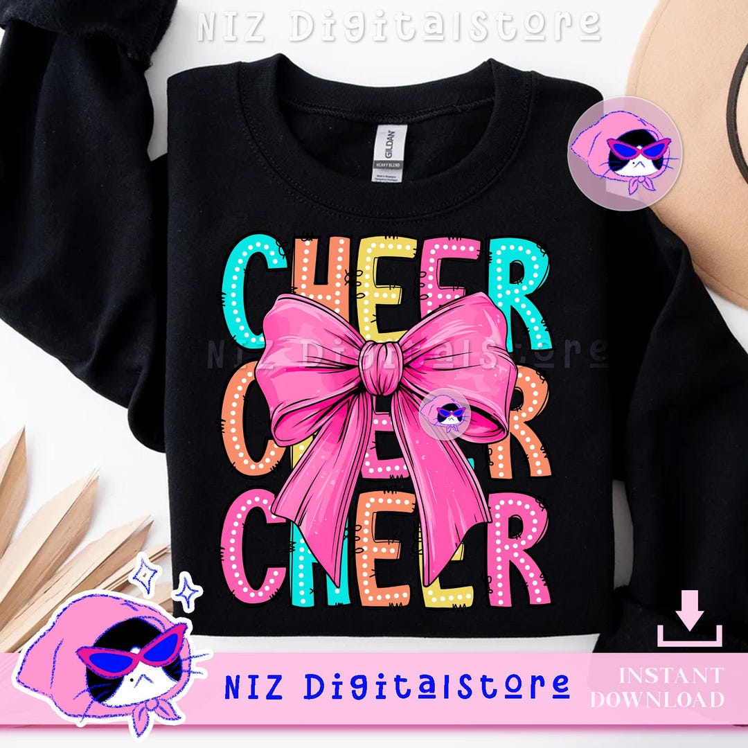 Cheer Leader Bow Png, Cheer Design, Cheer Mom Design, Cheer Mom Bow ...
