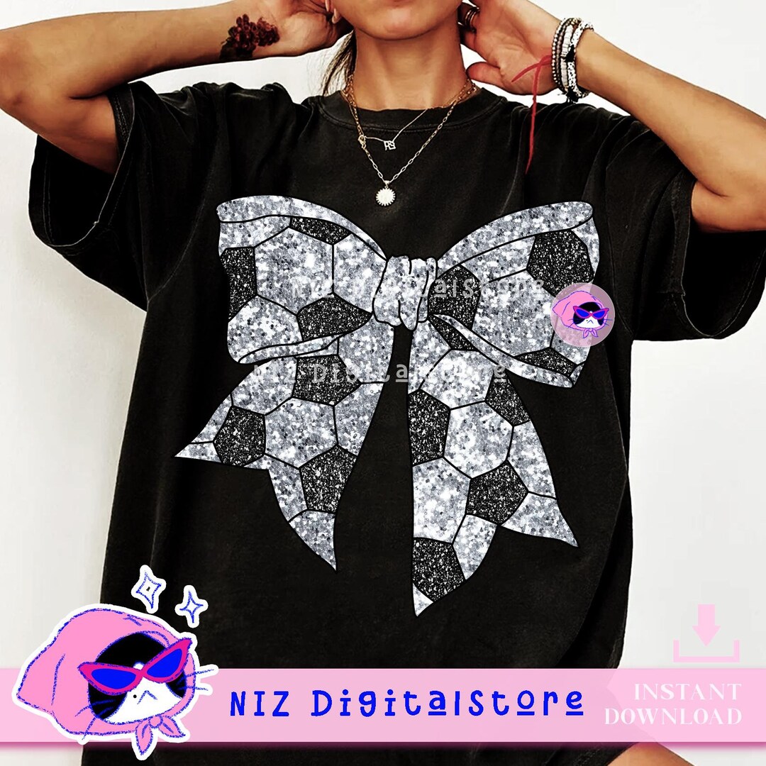 Glitter Soccer Bow Png, Sparkle Soccer Mom Png, Soccer Design, Soccer ...