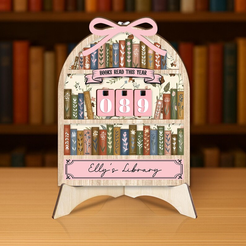 Personalized Vintage Book Tracker Sign, Book Lover Gift, Reading ...