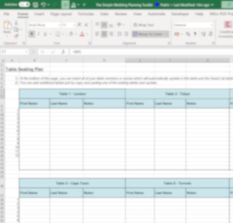 Simple Wedding Planning Toolkit Excel Budget Tracker - Etsy