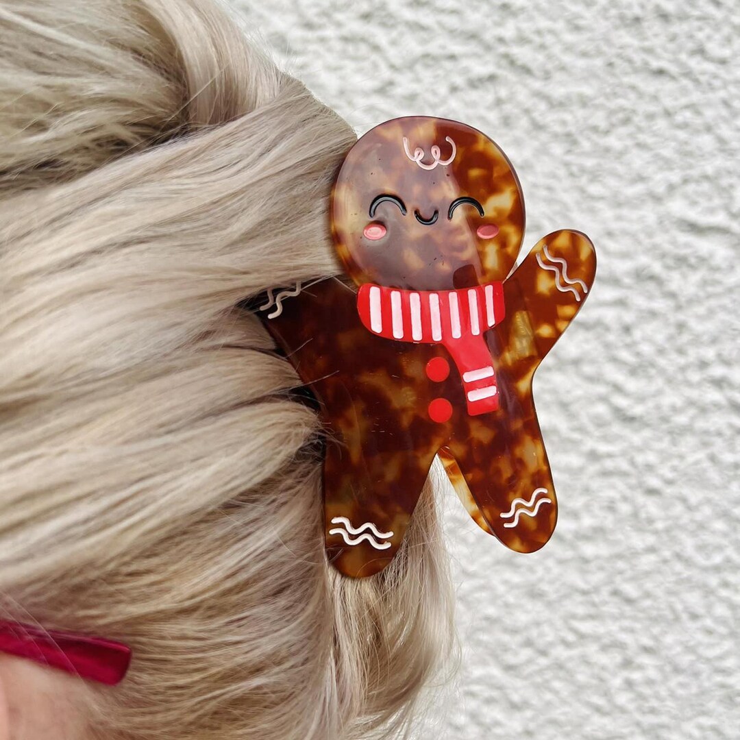 Gingerbread Man - Hair Claw - Christmas, Stocking Filler - Etsy