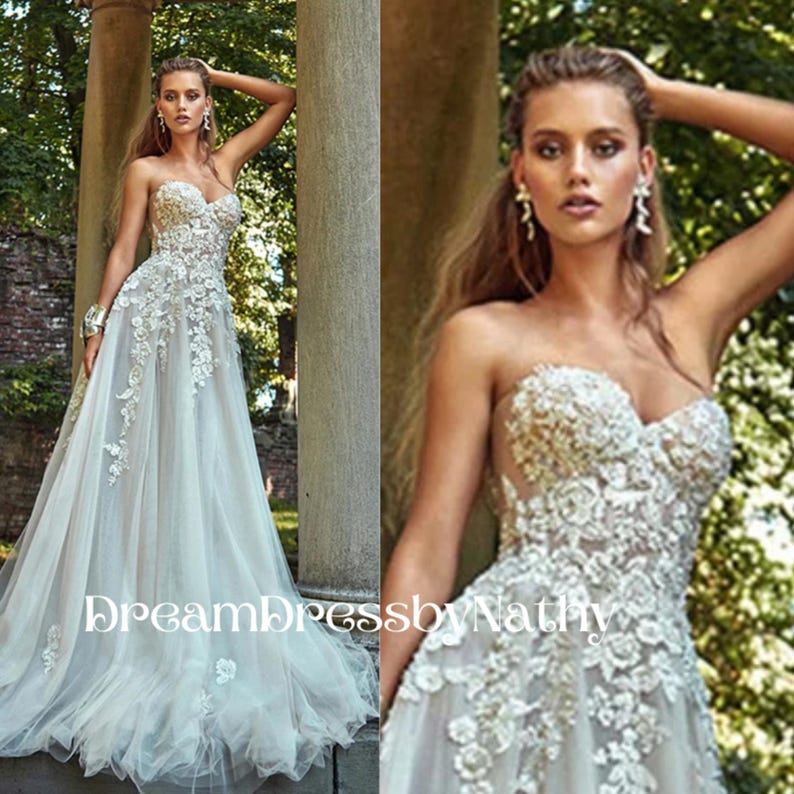 Classic Princess A-line Wedding Dress Sweetheart Neckline Sleeveless ...