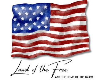 Land of the Free Home of the Brave PNG Digital Download 4th of July - Etsy