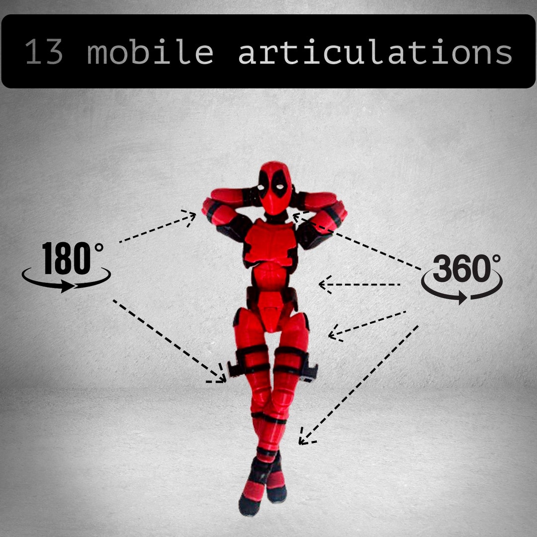 Deadpool Action Figure I Posable Flexi Articulated Figurine I Robot ...