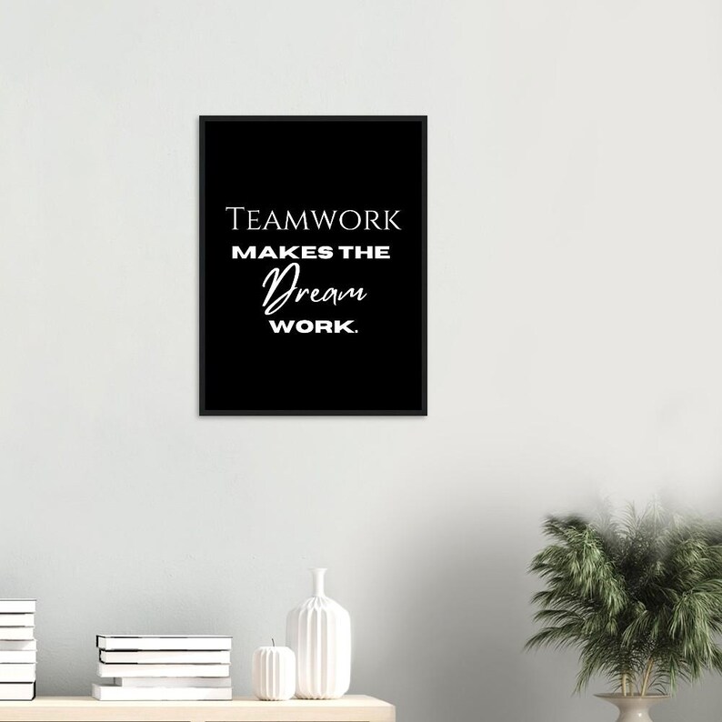 Teamwork Makes the Dream Work Inspirational Wall Art - Etsy