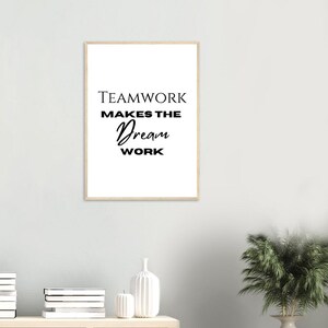 Teamwork Makes the Dream Work Inspirational Wall Art - Etsy
