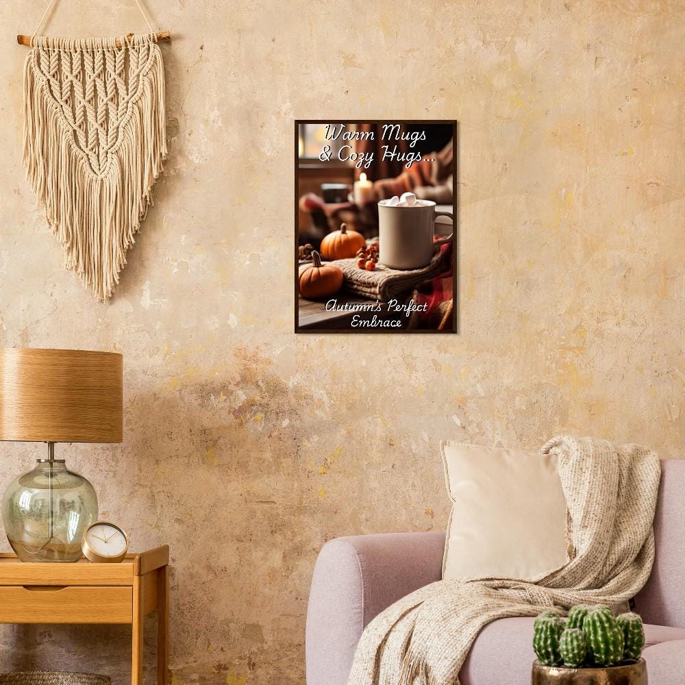 Warm Mugs & Cozy Hugs Autumn Wall Art for a Snug Atmosphere - Etsy