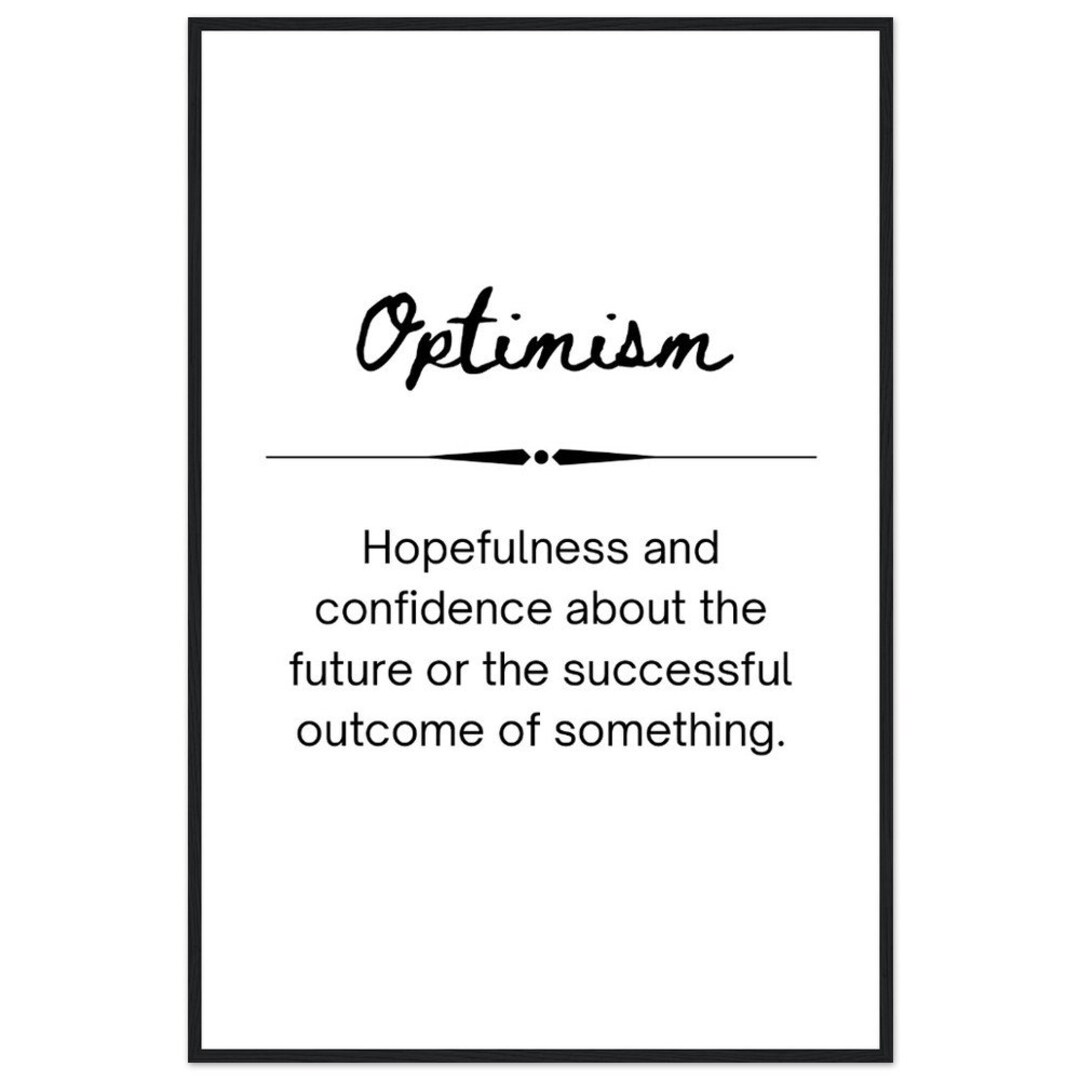 Optimism Wall Art Motivational Poster - Etsy