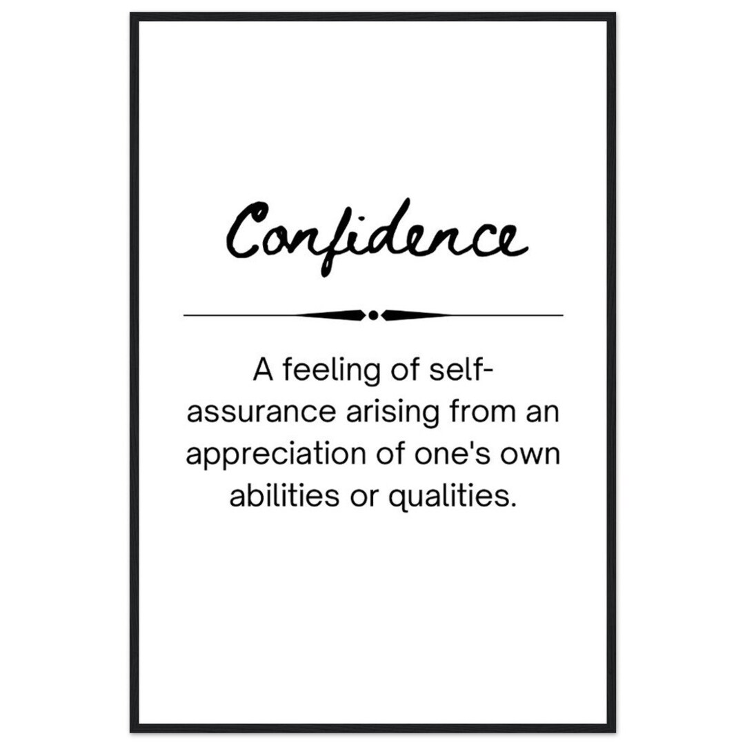 Confidence Wall Art Motivational Poster - Etsy