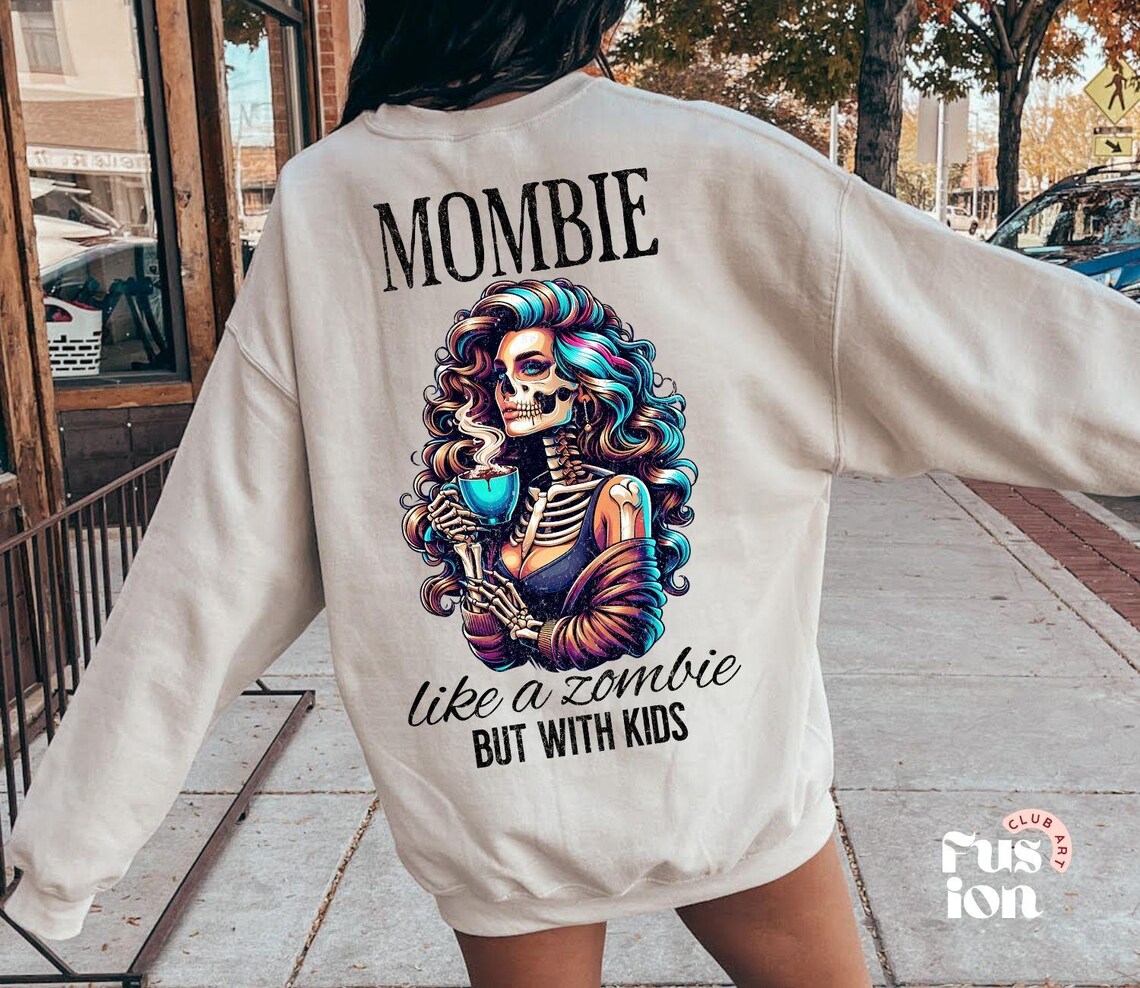 Mombie Girl PNG, Funny Adult Mom Skeleton, Funny Mom Life, Retro Mama ...