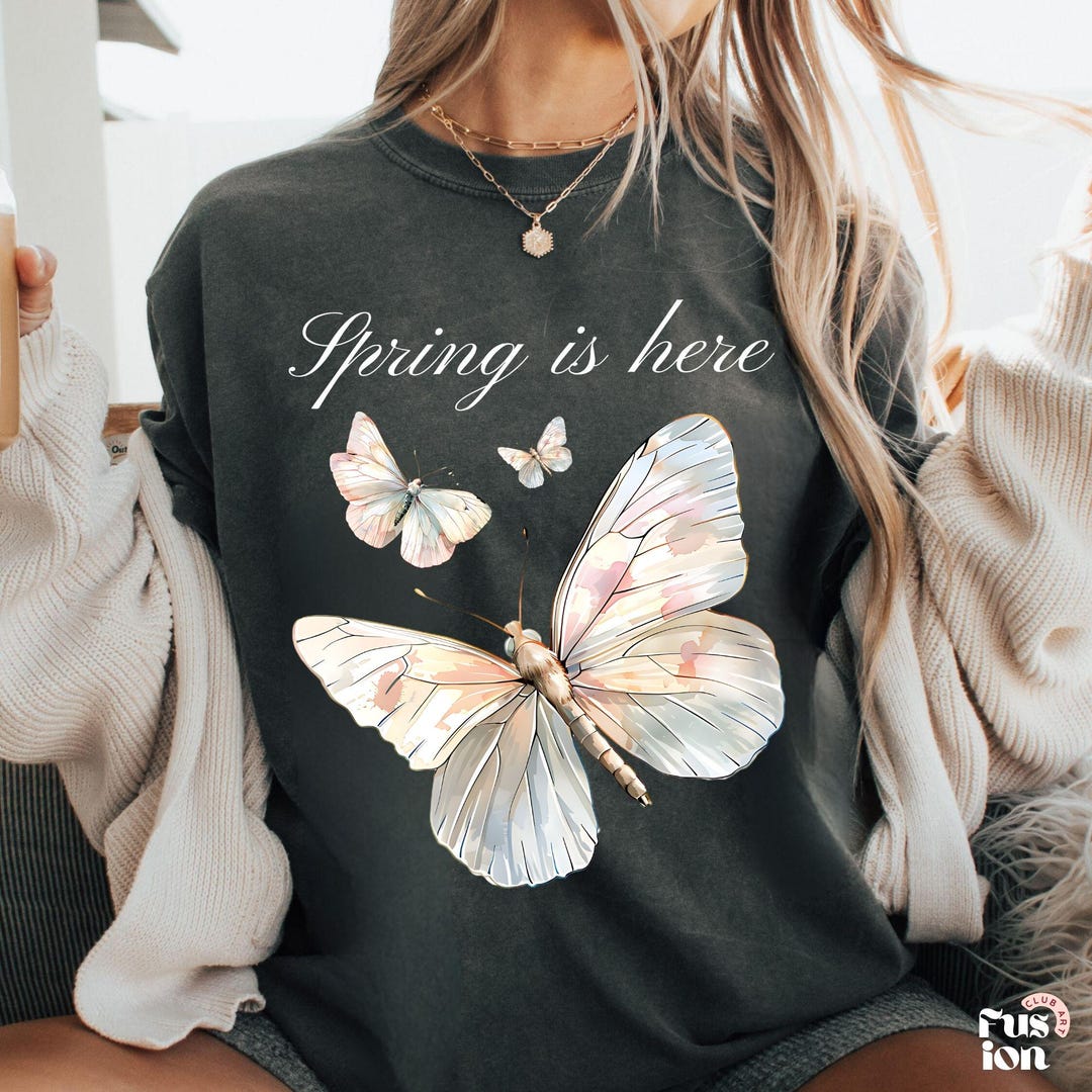 Spring is Here Png, Cute Butterfly Png, Spring Quote, Welcome Spring ...