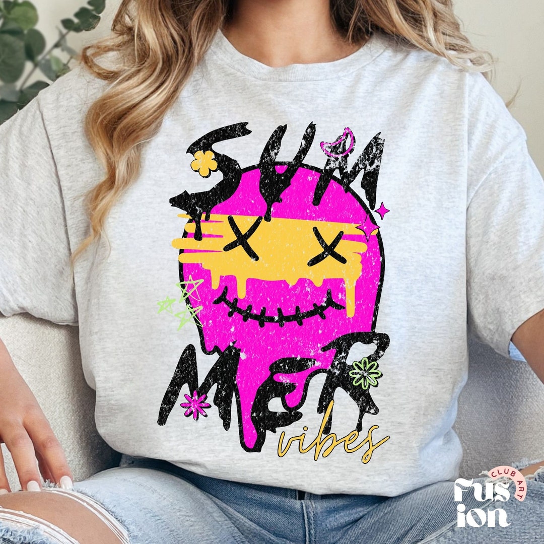 Summer Vibes Png, Smile Face PNG, Sublimation Design, Colorful Summer ...