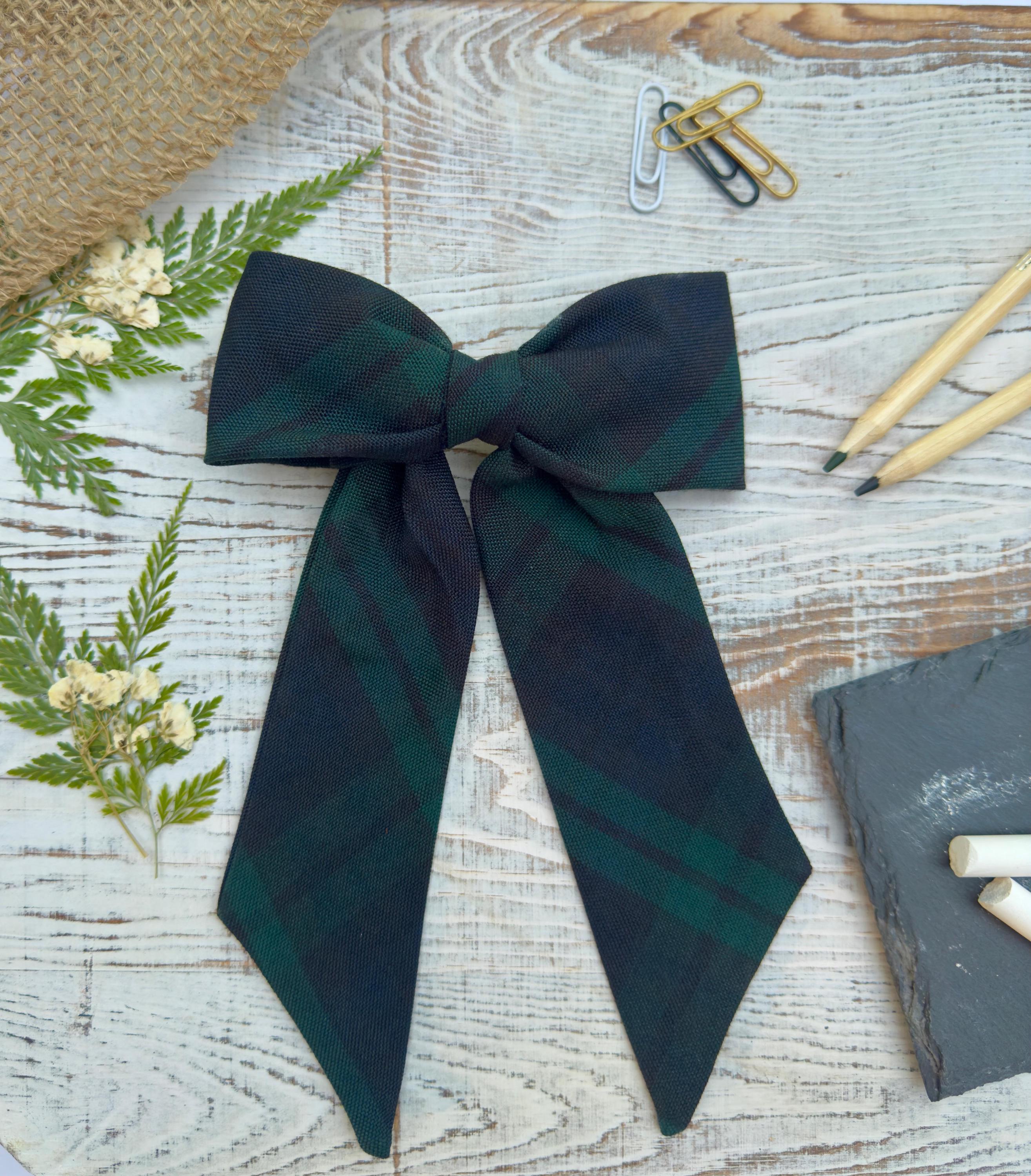 Red and Navy Plaid 36 Extra Large Hair Bow School Uniform Plaid Hair ...