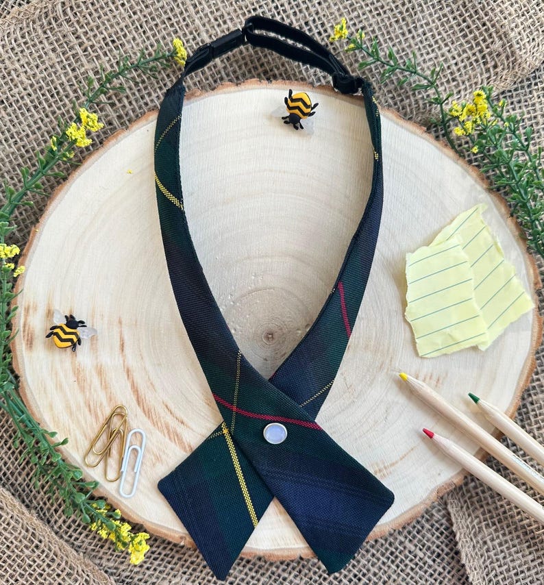 Handmade Girls’ Plaid Cross Tie for School Uniforms Adjustable and ...