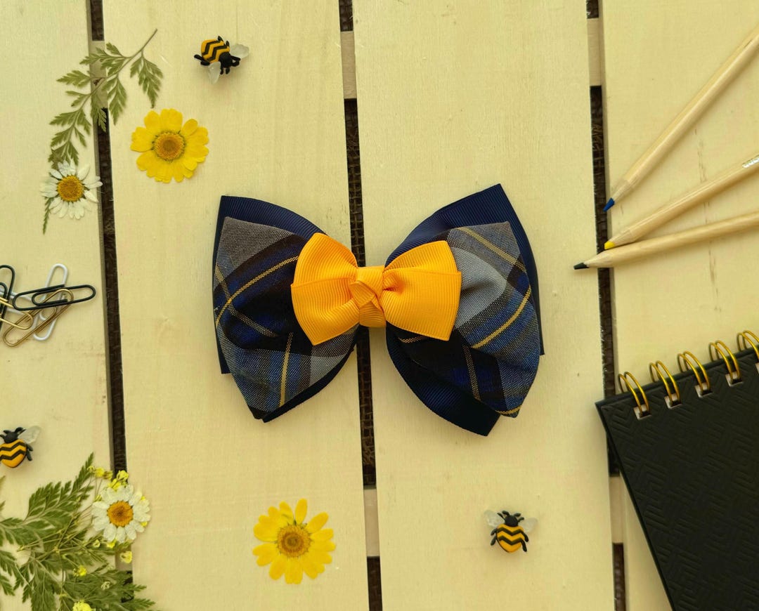 Gray Navy & Gold, Plaid 57, School Uniform Bow, Blue Gold Plaid, Plaid ...