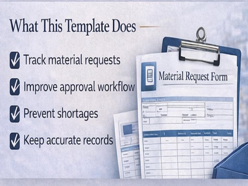Material Request Form | Manufacturing, Construction, Operations ...