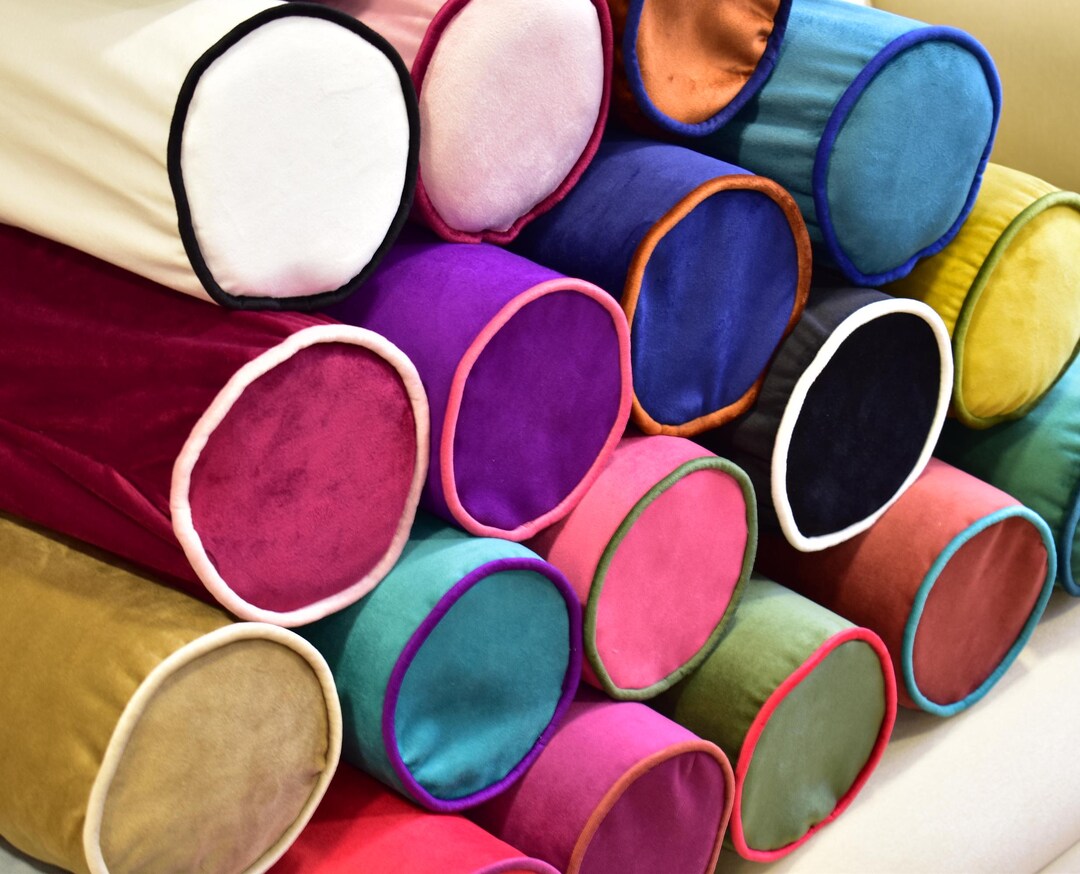 Custom Piping Velvet Bolster Pillow Cover: Lumbar Cushion Case - Etsy