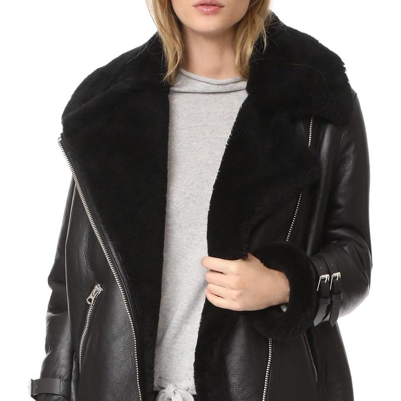 Leather Fur Jacket Women - Etsy