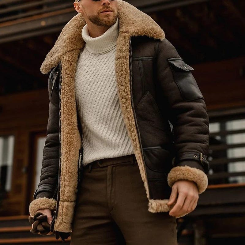 Sheepskin Coat Men - Etsy