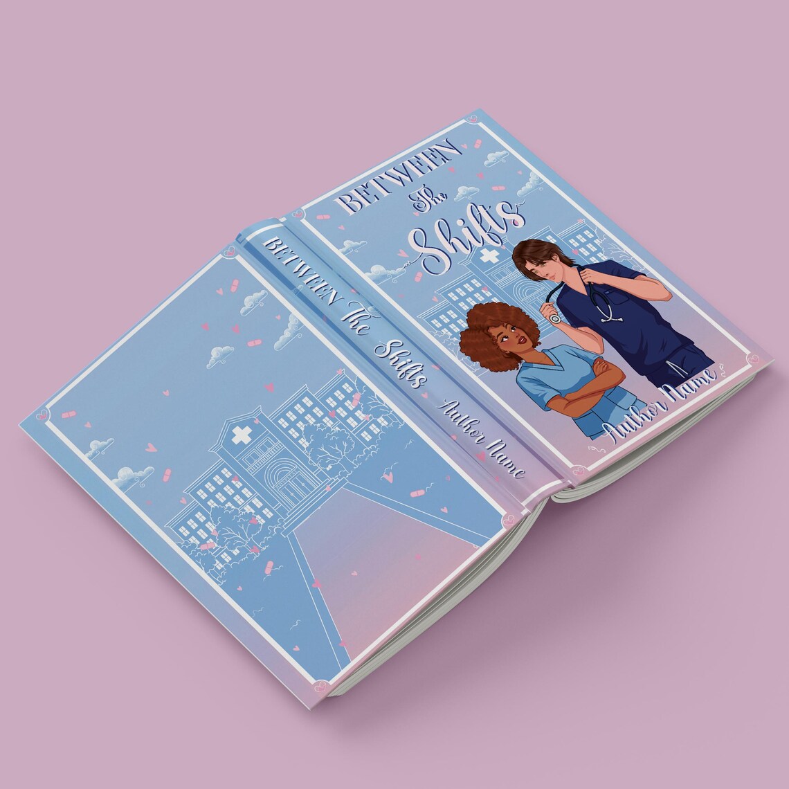 Premade Medical Romance Cover | Illustrated Nurse and Doctor Book Cover ...