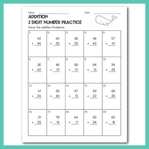 Math Worksheet - Printable - 2 Digit Addition and Subtraction Practice ...
