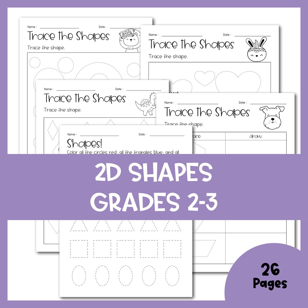 Math Worksheet Printable Activities Exploring 2D Shapes Worksheets for ...