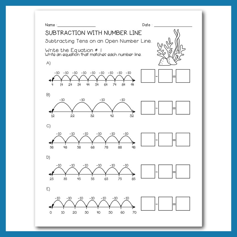 Worksheet Printable Math Addition and Subtraction Practice on Open ...