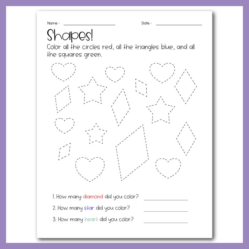 Math Worksheet Printable Activities Exploring 2D Shapes Worksheets for ...