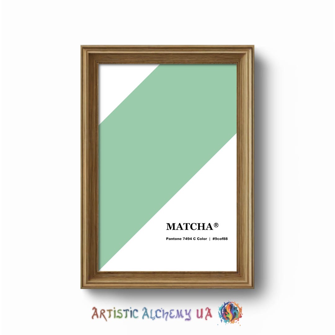 Matcha Green Pantone Print: Minimalist Color Swatch Art (digital ...