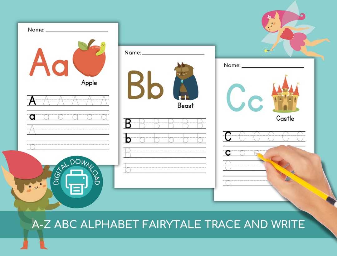 Fairytale Handwriting Practice Sheets for Kids / Handwriting Practice ...