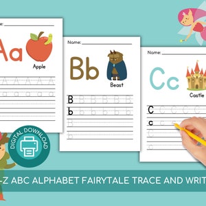 Fairytale Handwriting Practice Sheets for Kids / Handwriting Practice ...