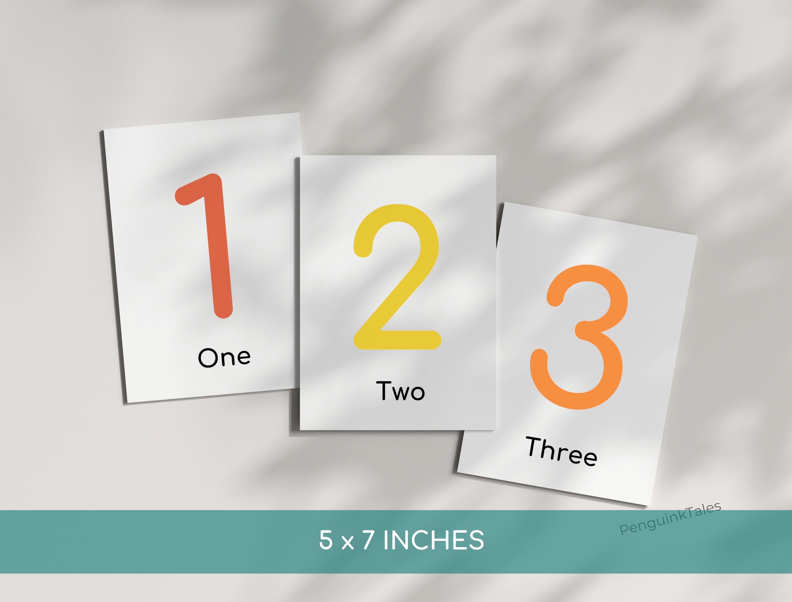 Numbers Flash Cards Preschool Counting Flash Cards Count and Clip ...