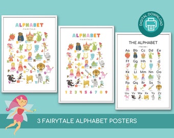 Alphabet Writing Chart Poster unframed / Alphabet Poster, ABC Chart ...
