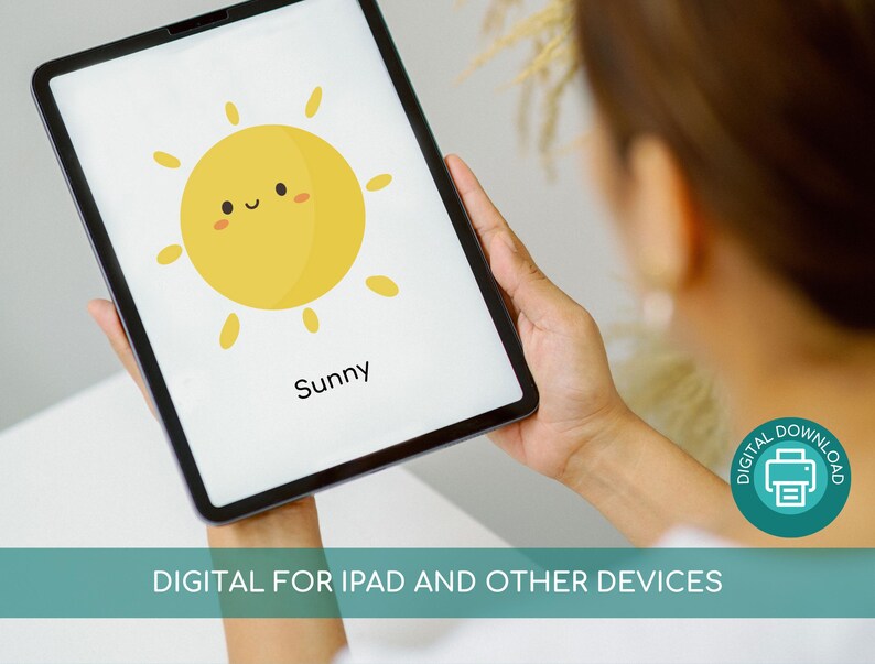 12 Weather Cards Weather Flashcards Pre-school Cards Rainbow ...