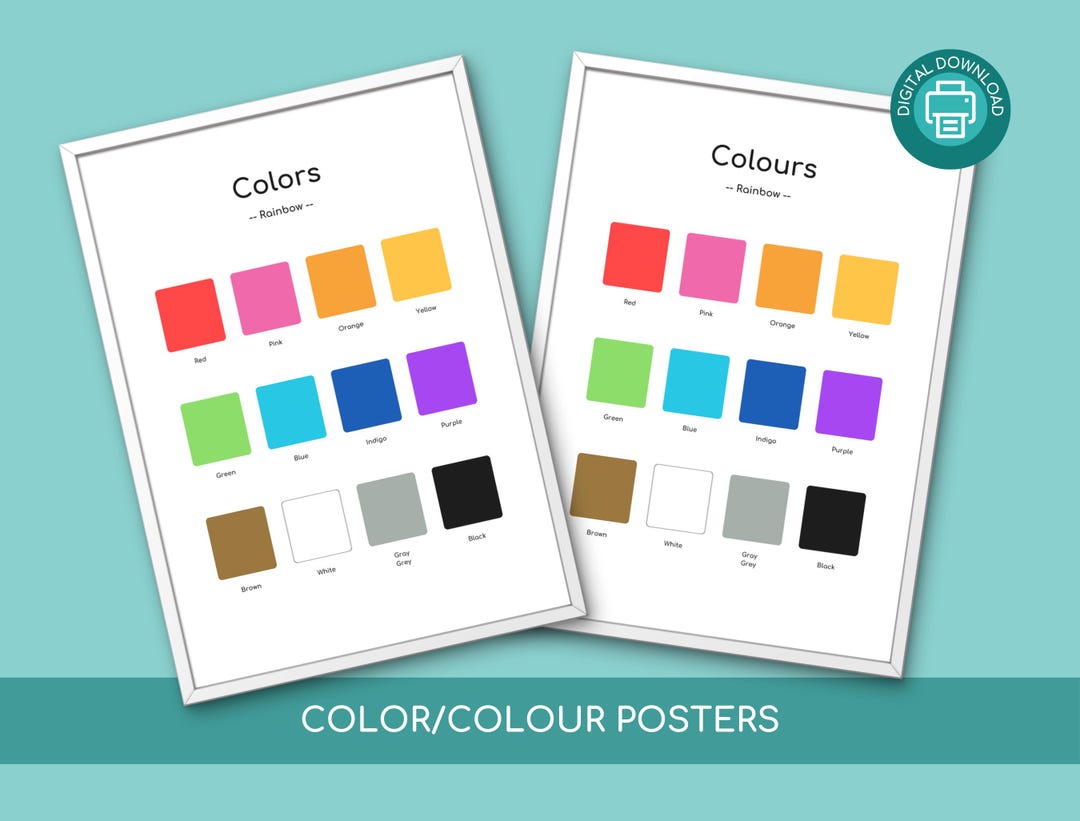 Color Educational Wall Art Classroom Posters Homeschool Printables ...