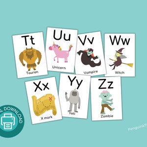Fairytale Alphabet Flashcards for Kids A4 / Letter ABC Interactive ...