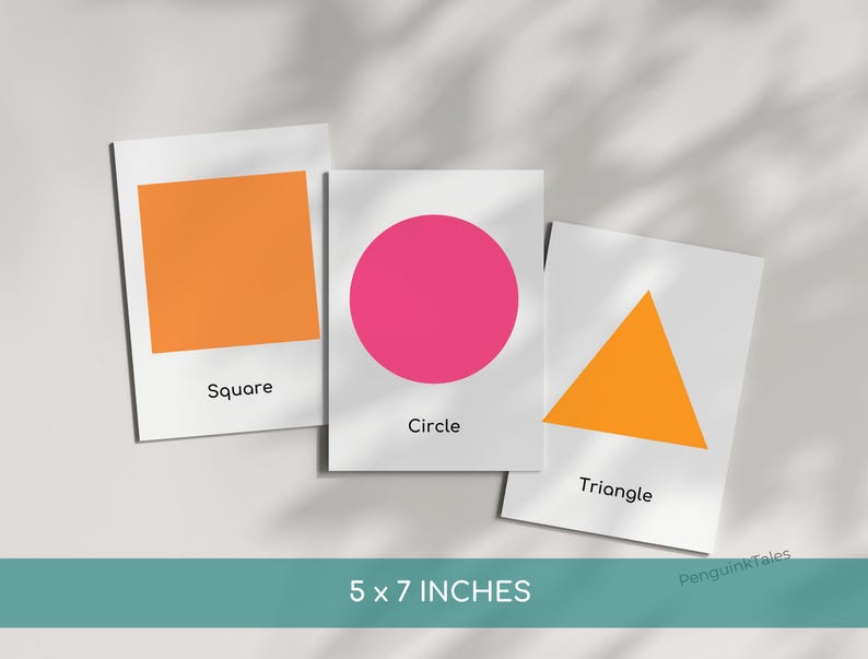 12 Shapes Flash Cards Preschool Materials Homeschool Printables ...
