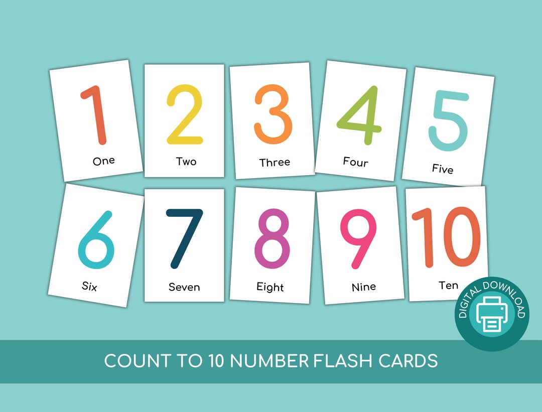 Numbers Flash Cards Preschool Counting Flash Cards Count and Clip ...
