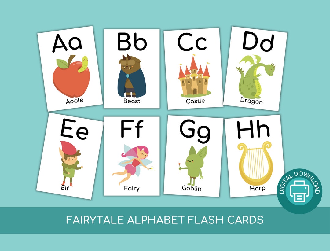 ABC Fairy Tale Flash Cards Educational Cards / A-Z Cards Learn Abcs ...