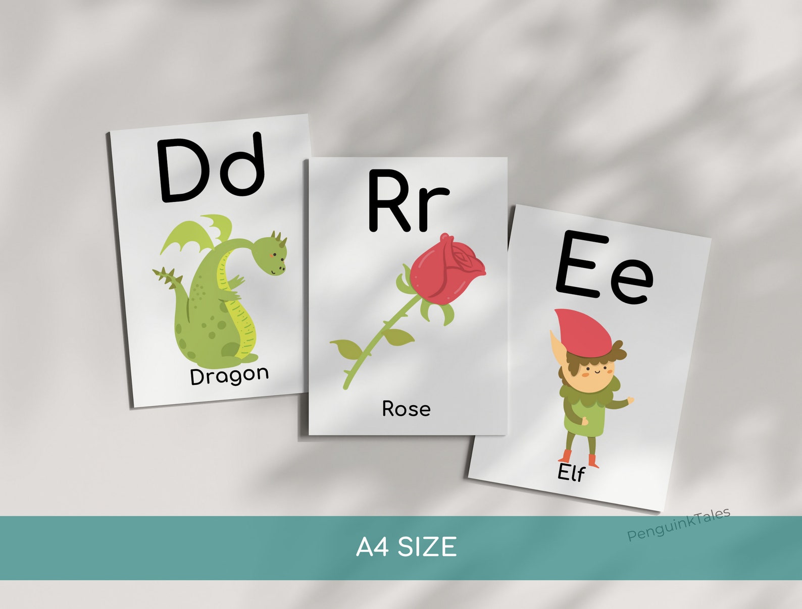 Fairytale Alphabet Flashcards for Kids A4 / Letter ABC Interactive ...