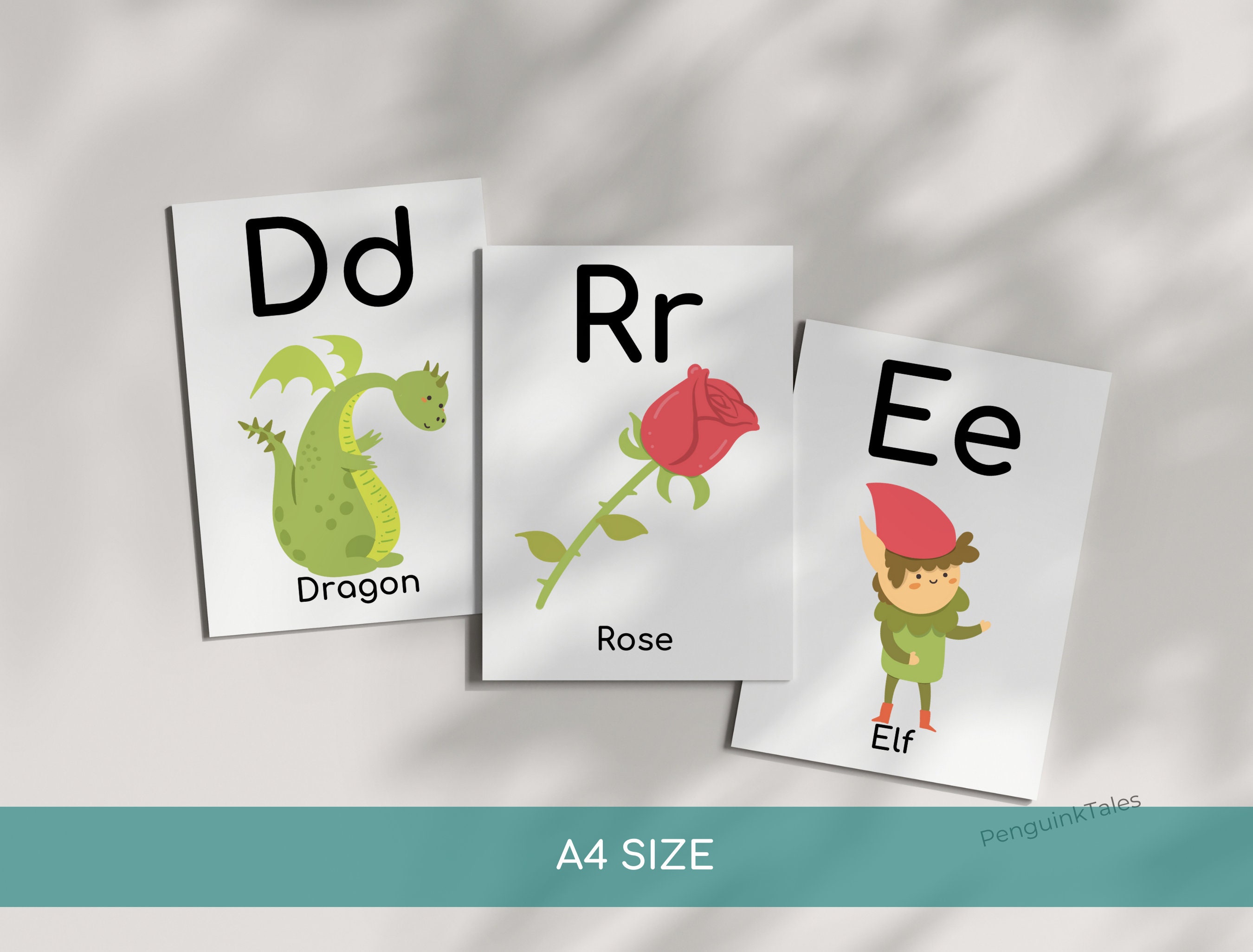 Fairytale Alphabet Flashcards for Kids A4 / Letter ABC Interactive ...