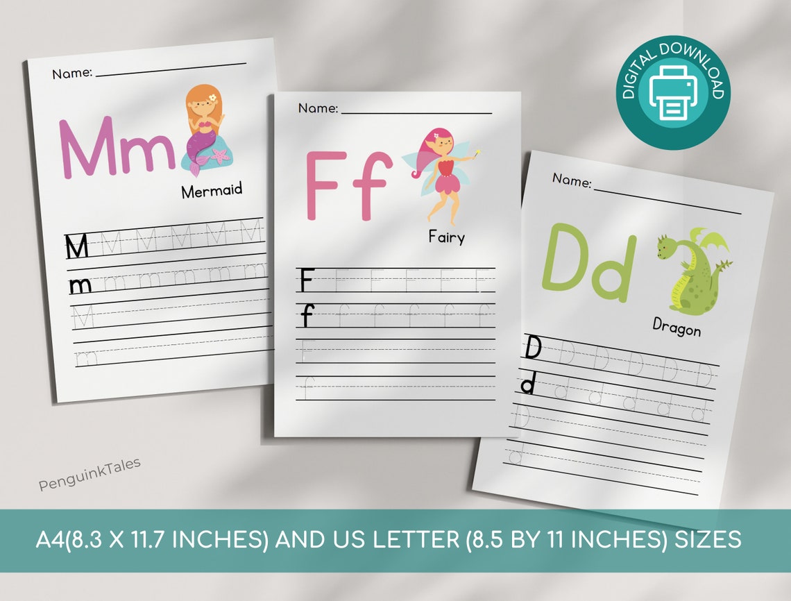 Fairytale Handwriting Practice Sheets for Kids / Handwriting Practice ...