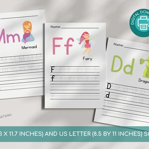 Fairytale Handwriting Practice Sheets for Kids / Handwriting Practice ...