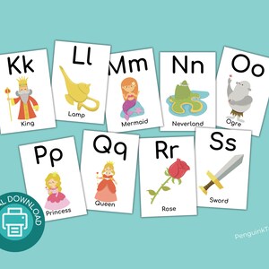 Fairytale Alphabet Flashcards for Kids A4 / Letter ABC Interactive ...