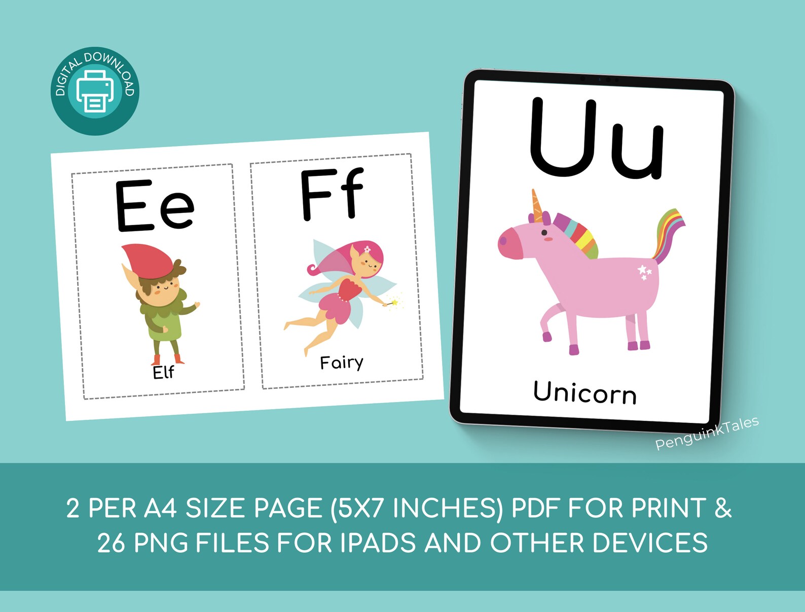 ABC Fairy Tale Flash Cards Educational Cards / A-Z Cards Learn Abcs ...