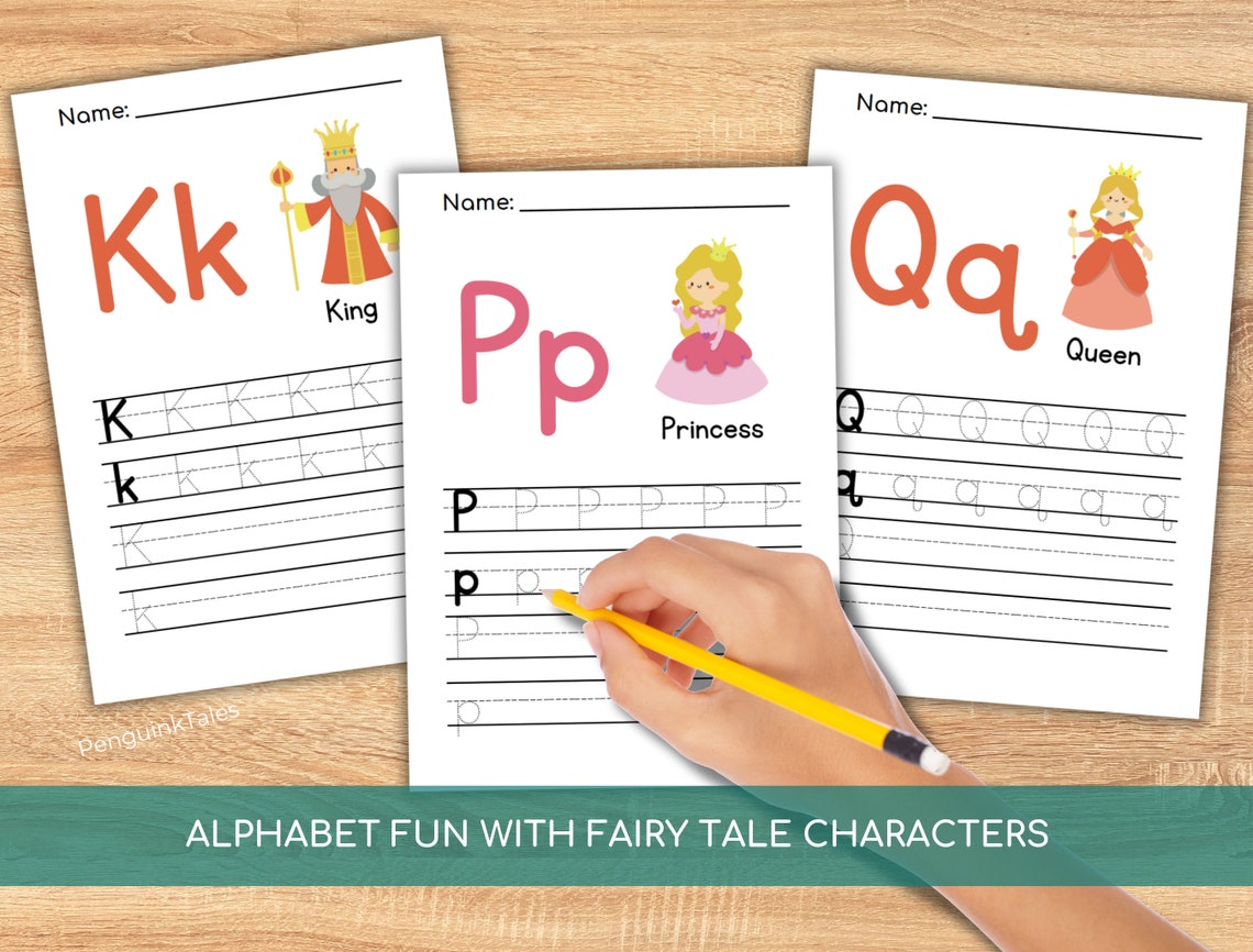 Fairytale Handwriting Practice Sheets for Kids / Handwriting Practice ...