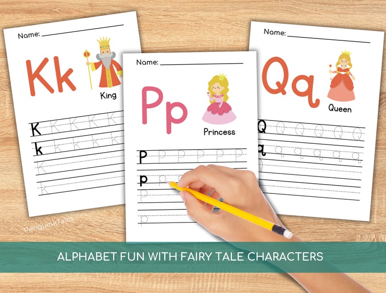 Fairytale Handwriting Practice Sheets for Kids / Handwriting Practice ...